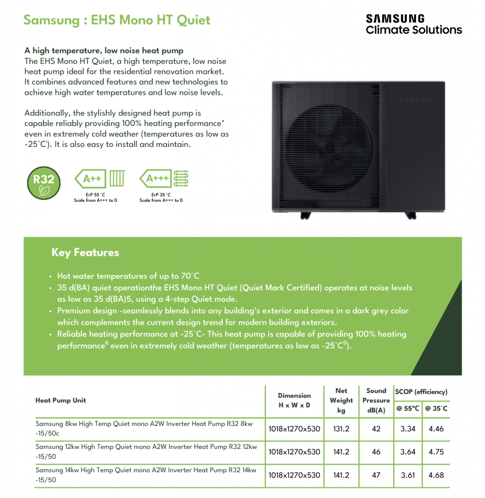 Samsung EHS Mono HT Quiet - Ultimate Renewables Supplies